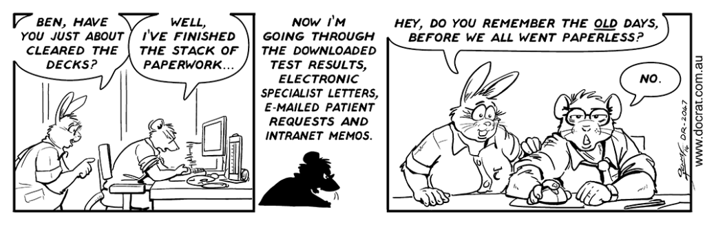 Paperless Paperwork – Doc Rat – A daily comic strip by Jenner