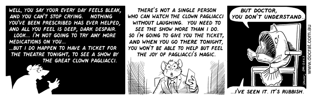 The great clown Pagliacci – Doc Rat – A daily comic strip by Jenner