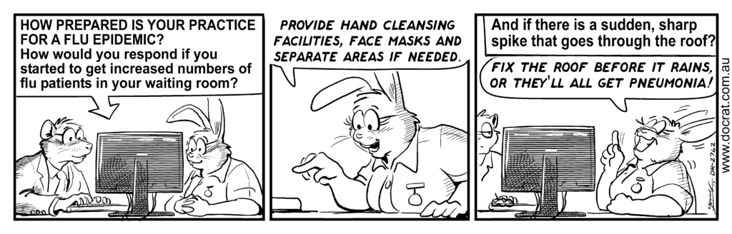 Flu epidemic checklist – Doc Rat – A daily comic strip by Jenner