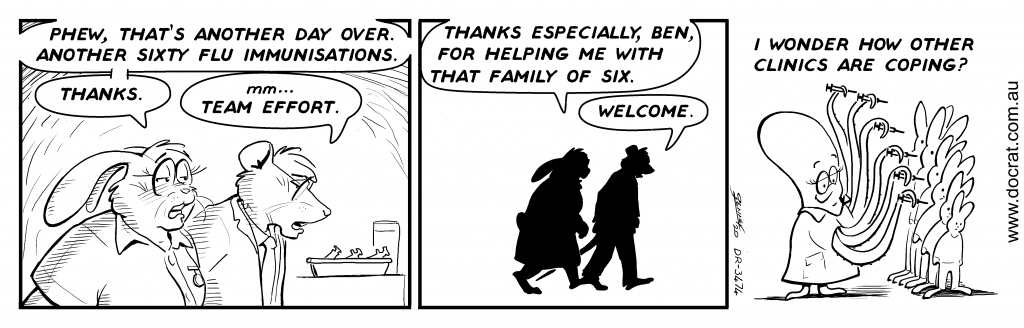 Flu shots – six of sixty – Doc Rat – A daily comic strip by Jenner