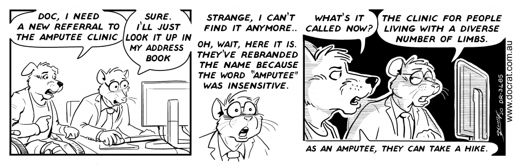 Amputee PC – Doc Rat – A daily comic strip by Jenner