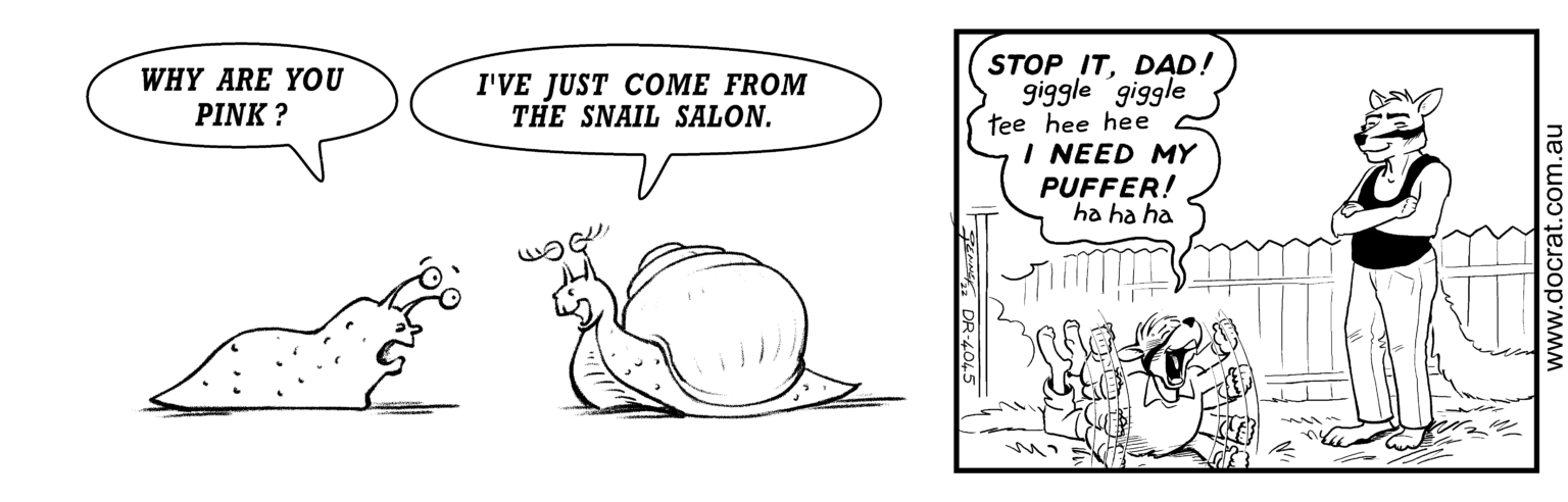 Jarrad’s dad’s snail joke – Doc Rat – A daily comic strip by Jenner
