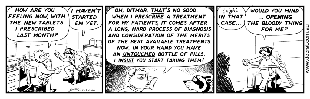 Ditmar’s full bottle – Doc Rat – A daily comic strip by Jenner